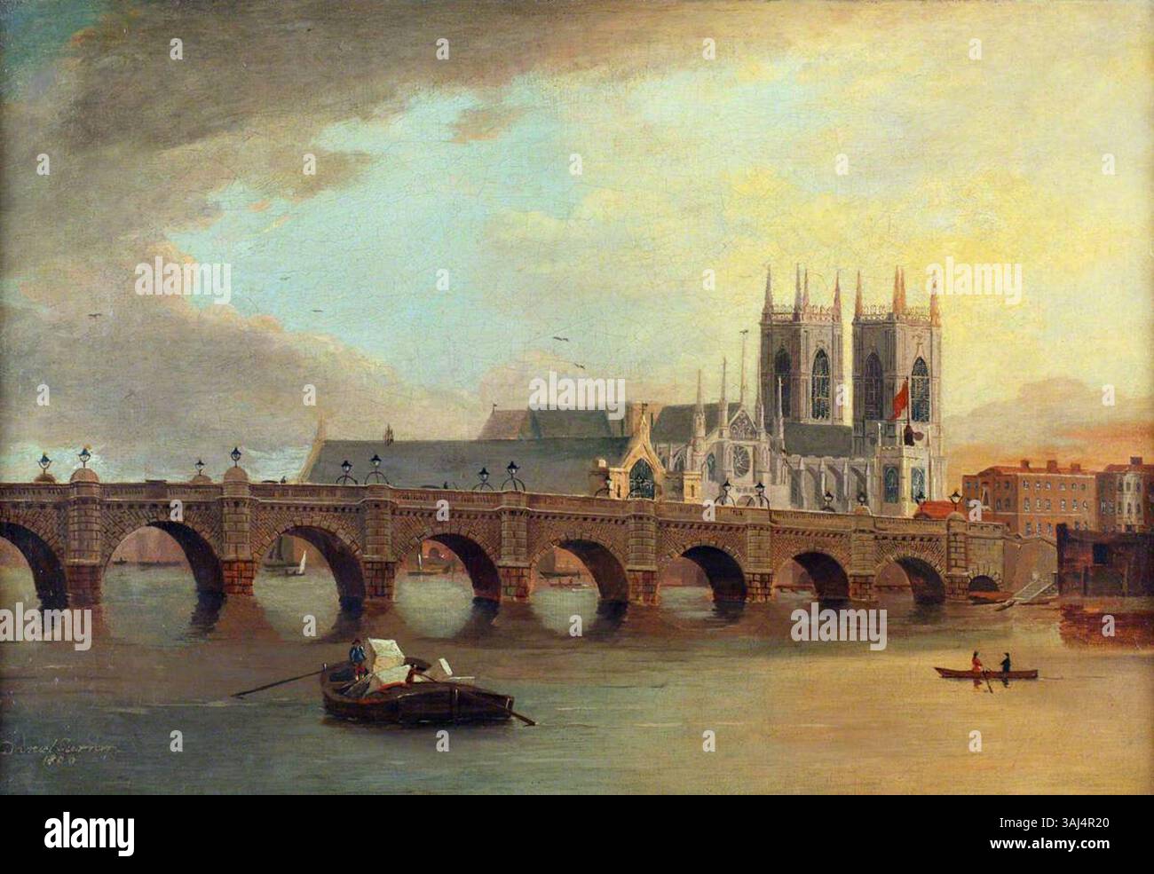 This 1800 painting by Daniel Turner depicts Westminster Bridge and ...