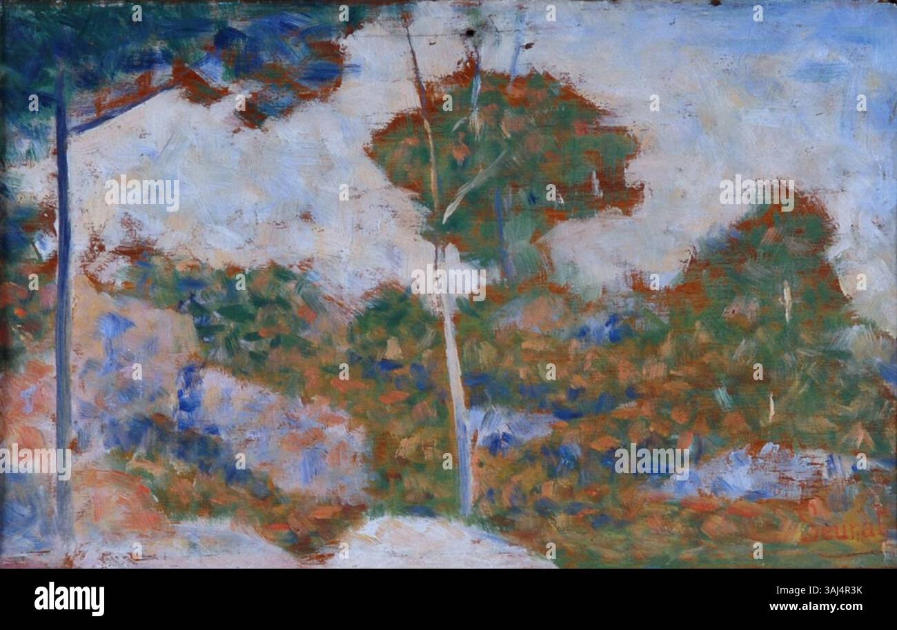 Georges Seurat's painting of the Barbizon Forest in autumn captures the ...