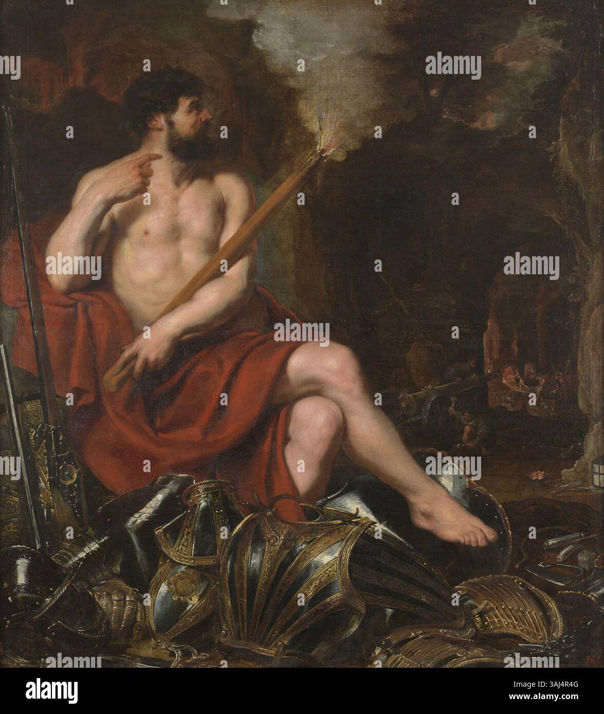 'Vulcan and Fire,' painted by Peter Paul Rubens in the early 17th century, depicts the god ...