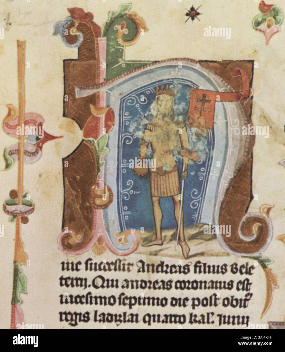The 'Képes krónika' (Chronicon Pictum) from circa 1360 depicts King ...