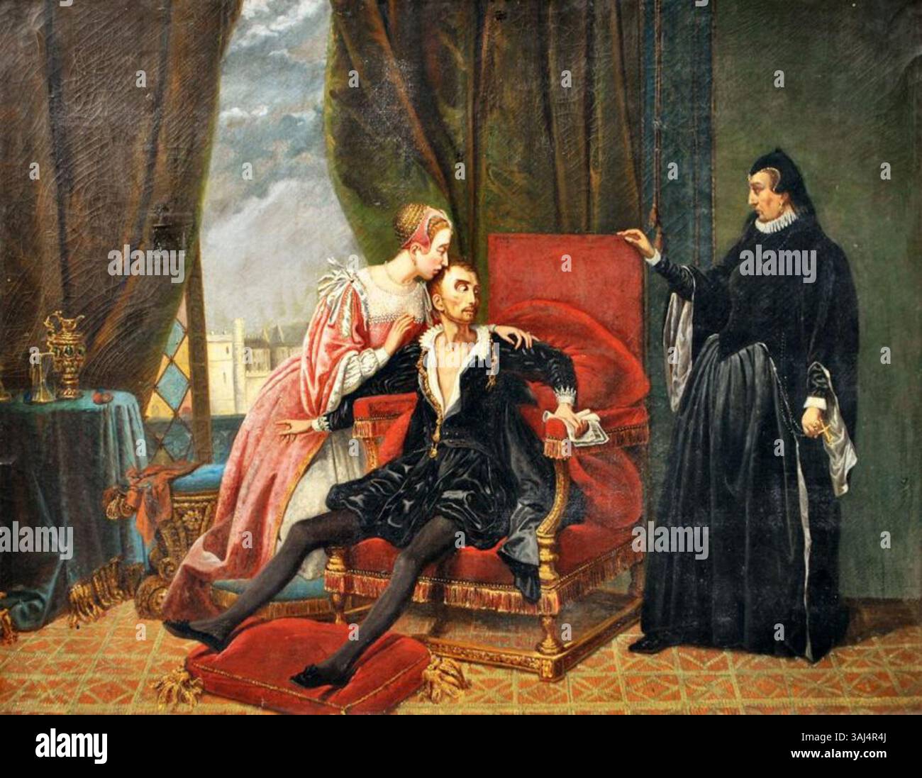 Anna Rimbaut-Borrel's painting depicts a historic scene with three ...