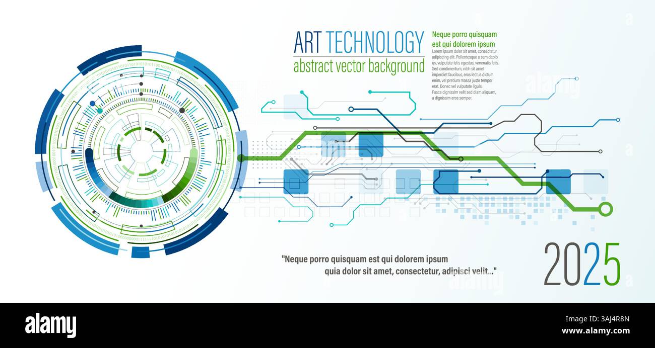 Abstraction on the theme of tech circles. Scientific and technological ...