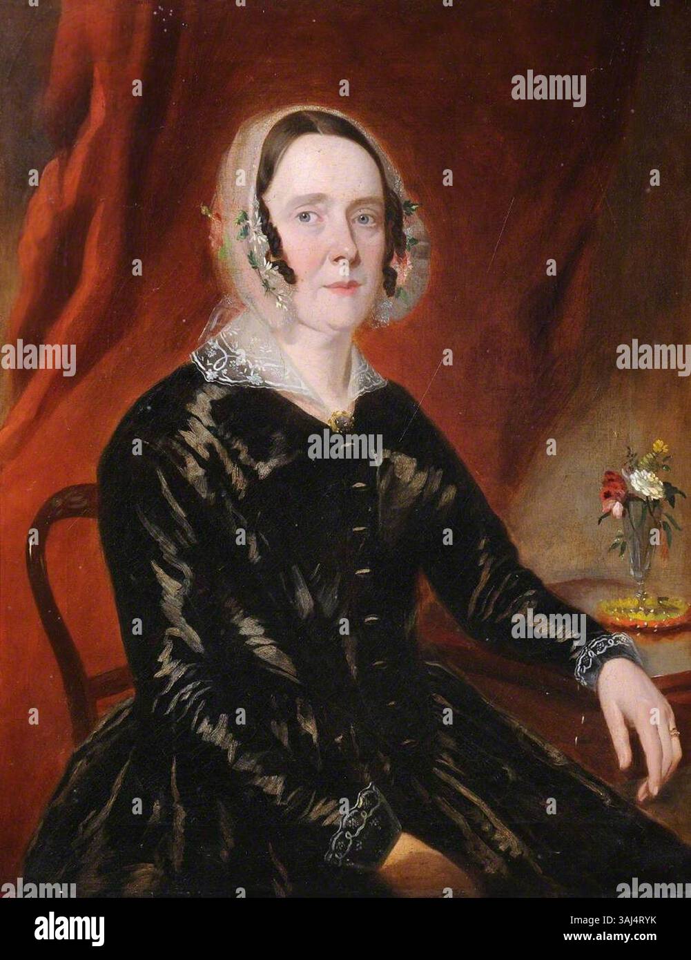 A portrait of Maria Warner, Mrs. Keating, painted around 1870. This oil ...