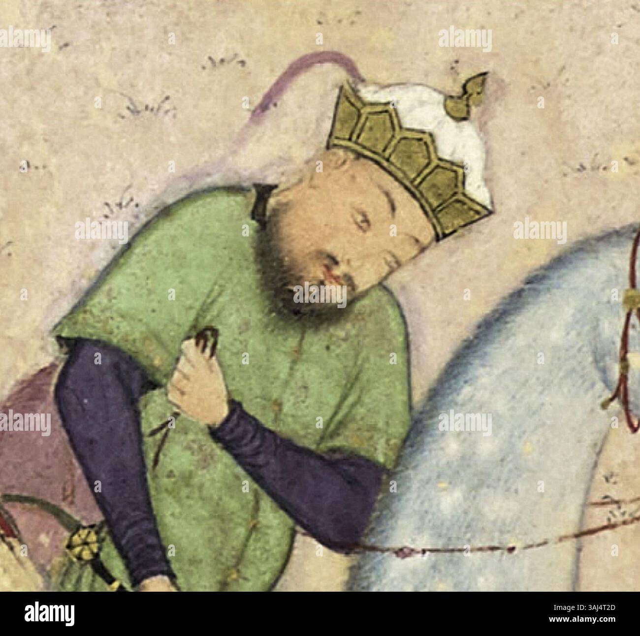 This 1493 painting shows Husayn Bayqara as Sultan Sanjar in the scene ...