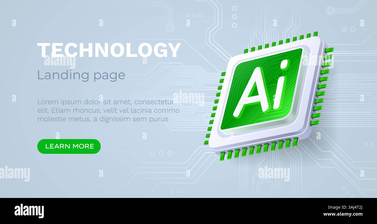 Ai chip, innovation tech, ai art technology. Vector illustration Stock ...