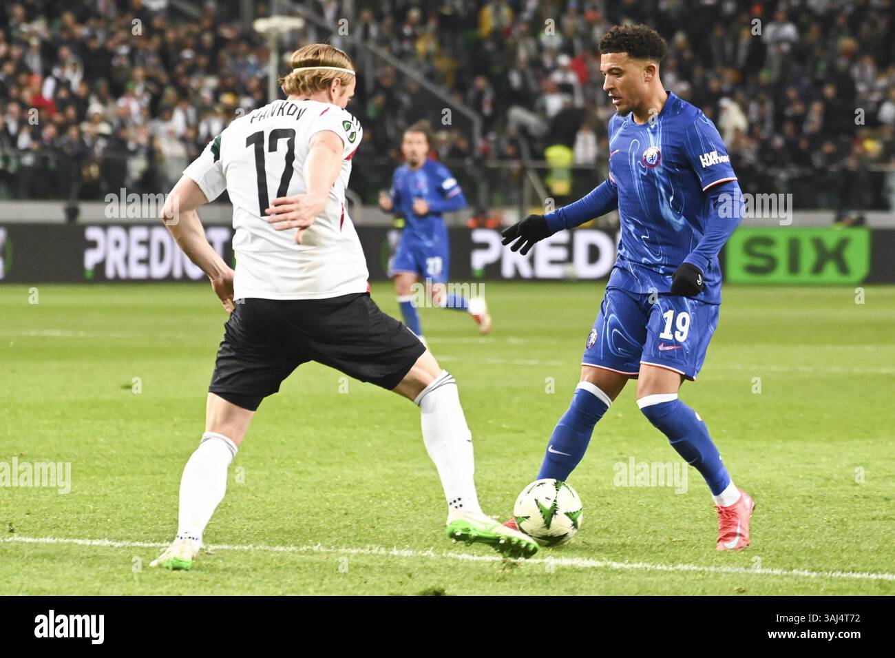 Warszawa, Poland. 10th Apr, 2025. Radovan Pankov and Jadon Sancho ...