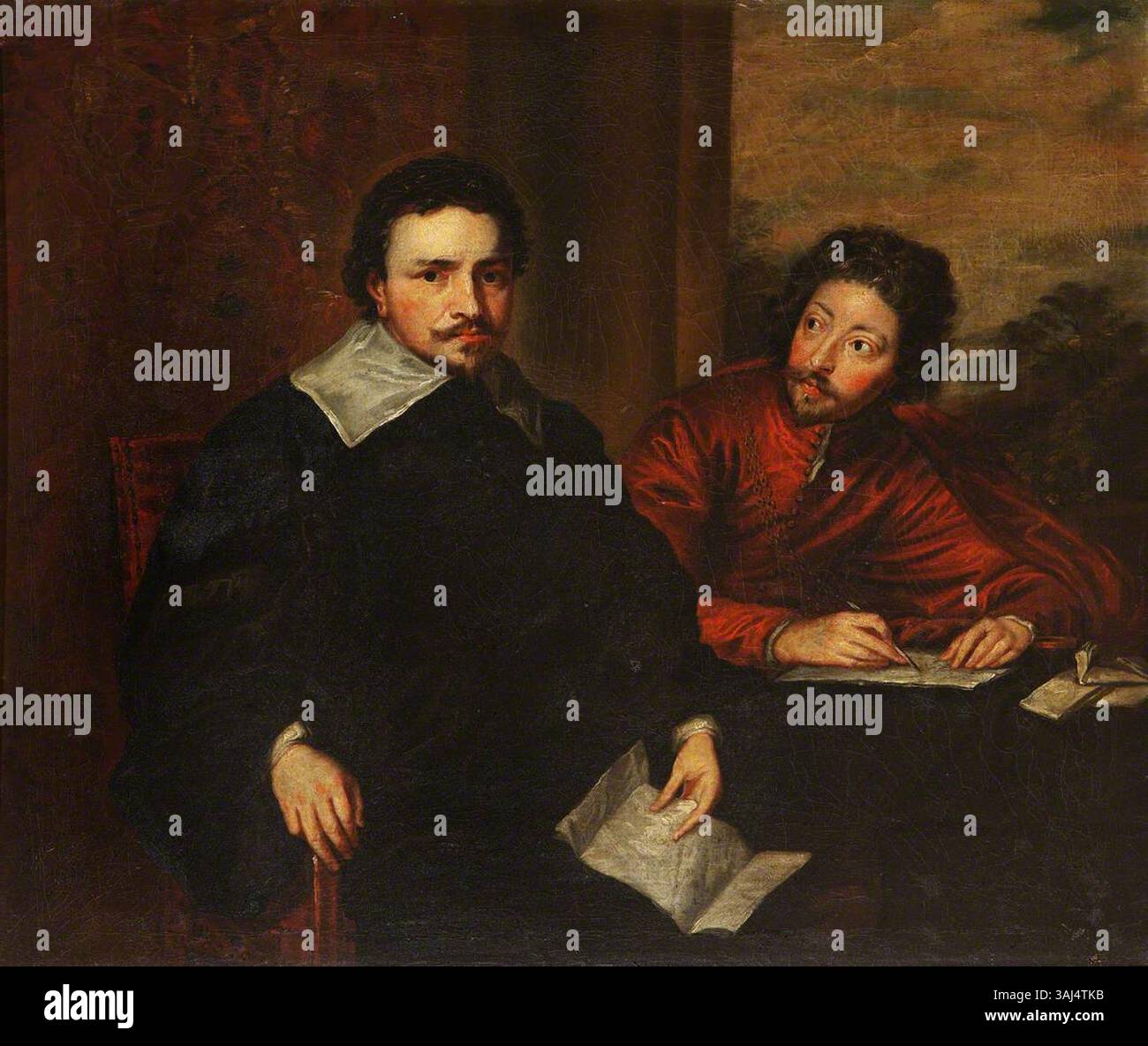 This portrait, painted after Anthony van Dyck, depicts Thomas Wentworth ...