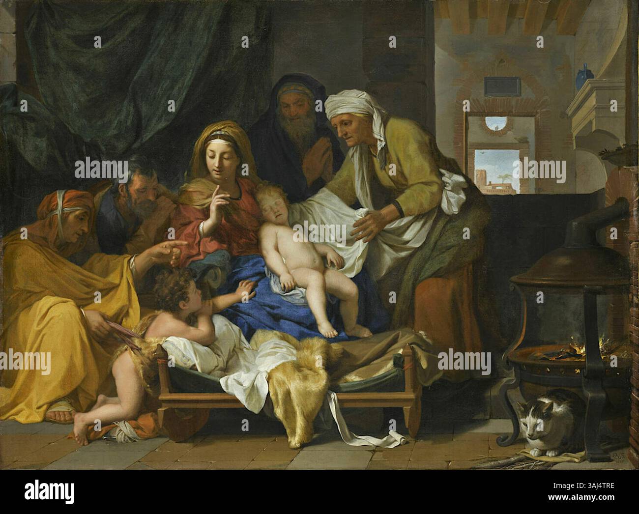 Charles Le Brun's 1655 painting, 'Holy Family with the Adoration of the ...