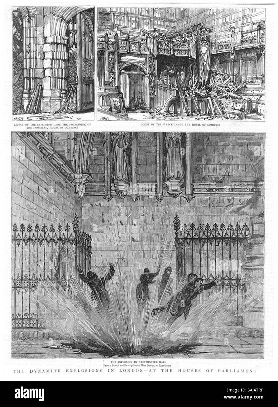 This illustration depicts the January 1885 dynamite explosions at the ...
