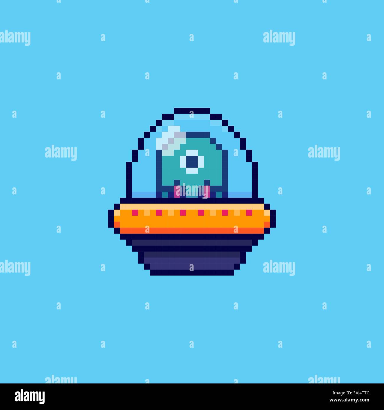 Pixel art Cute UFO Spaceship game asset design Stock Vector Image & Art ...