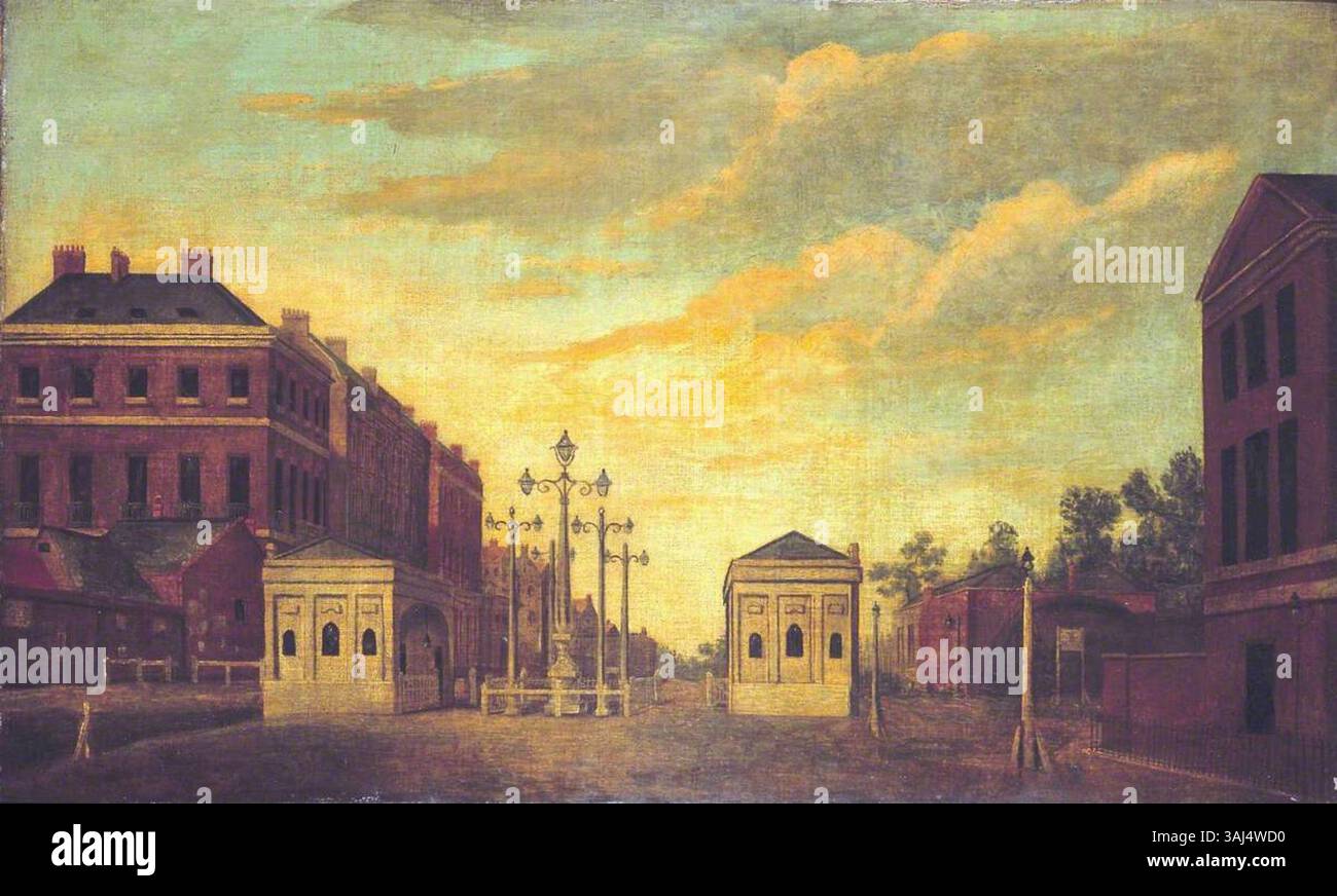 'Hyde Park Corner,' painted around 1790, presents a view of Hyde Park ...