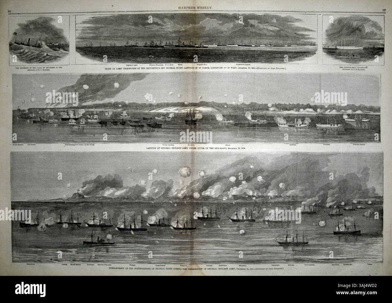 This full centerfold from Harper’s Weekly (January 28, 1865) depicts ...