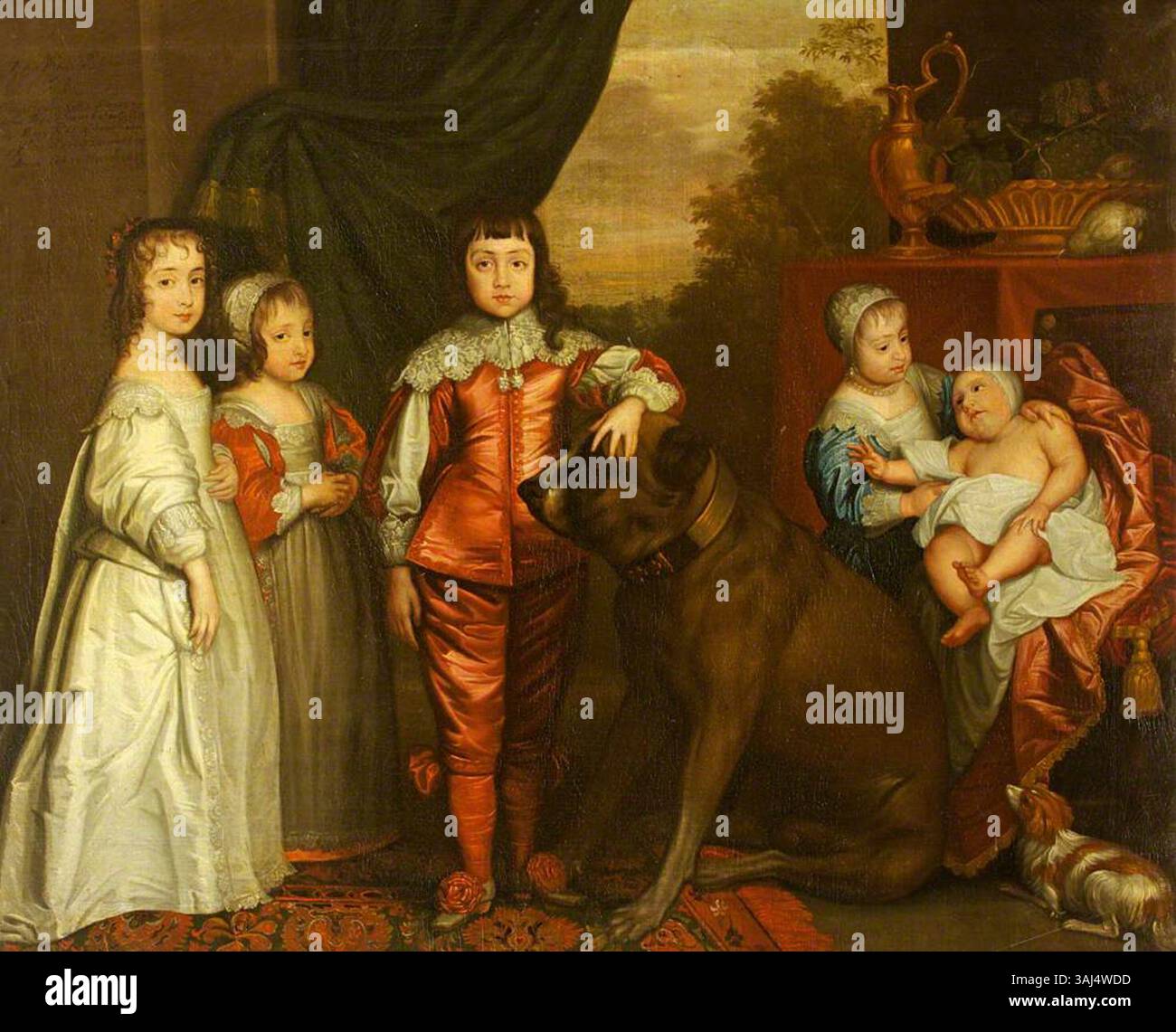 This circa 1637 oil painting by Anthony van Dyck depicts the five ...