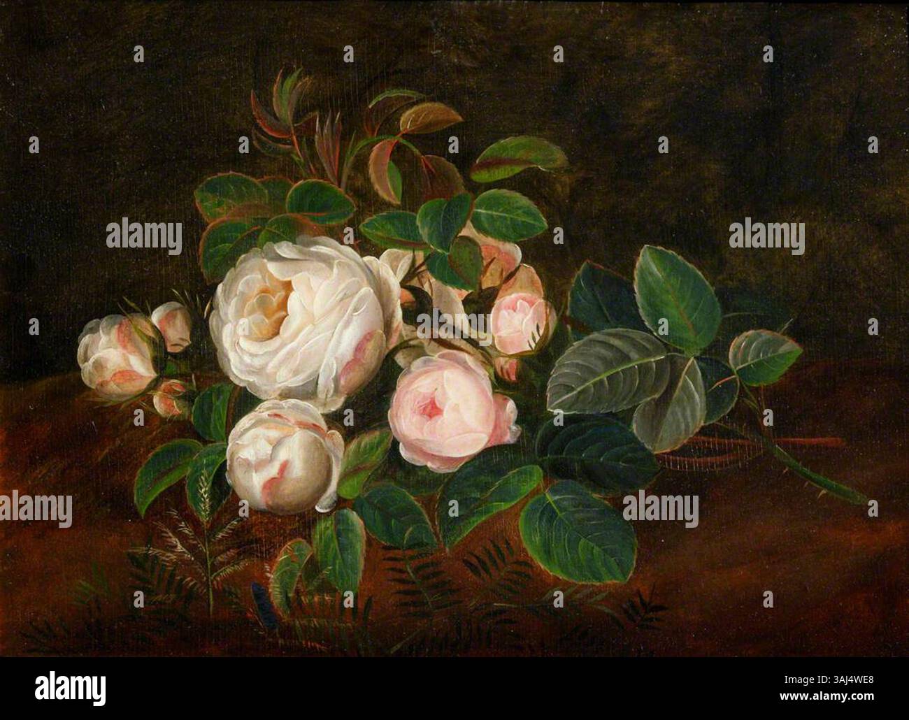 The French School's Still Life of Roses, painted between 1800 and 1829 ...