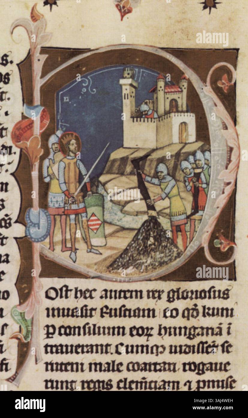 This page from the 14th-century Hungarian manuscript, Képes Krónika ...