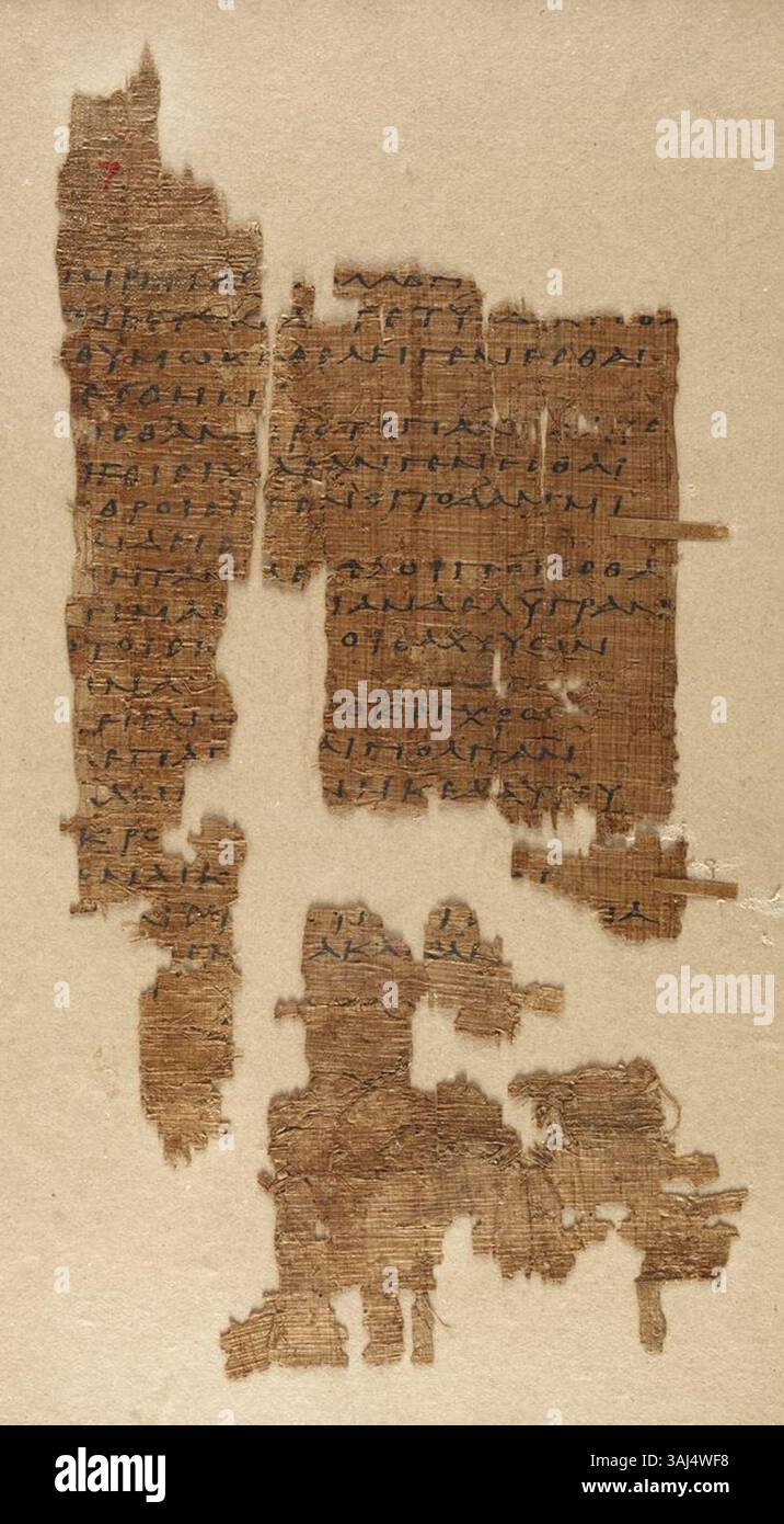 A photograph of Papyrus Oxyrhynchus 7, a 3rd-century AD papyrus that ...