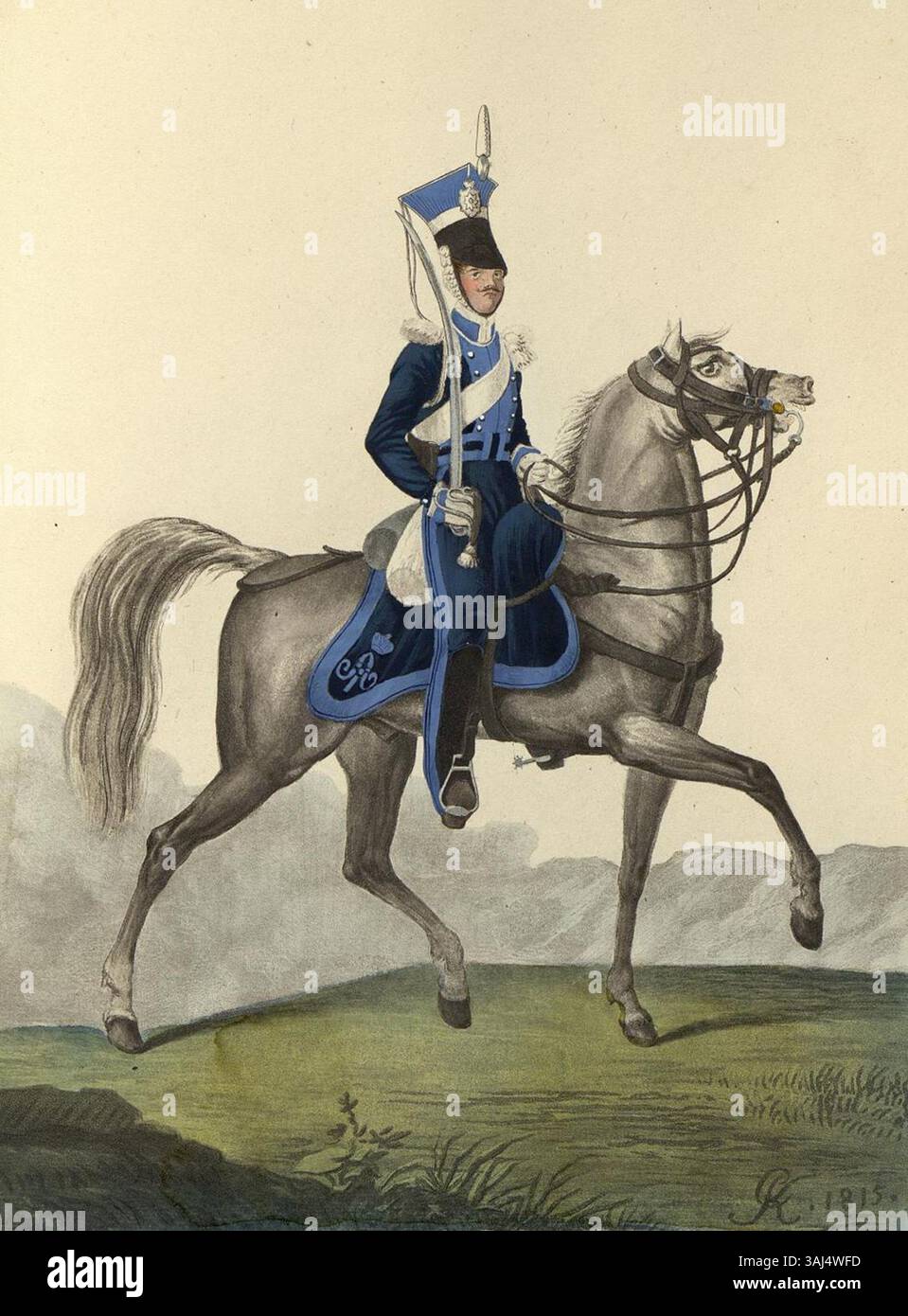 This painting by Lev Kiel from 1820 portrays the 4th Ukrainian Uhlan ...