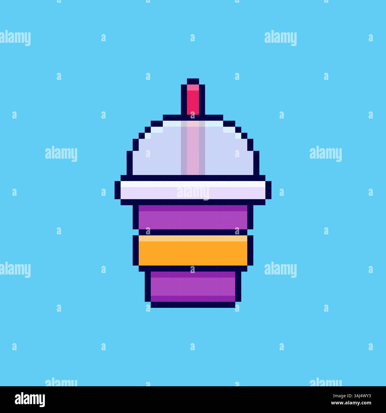 Pixel art Drink Cup with Straw game asset design Stock Vector Image ...