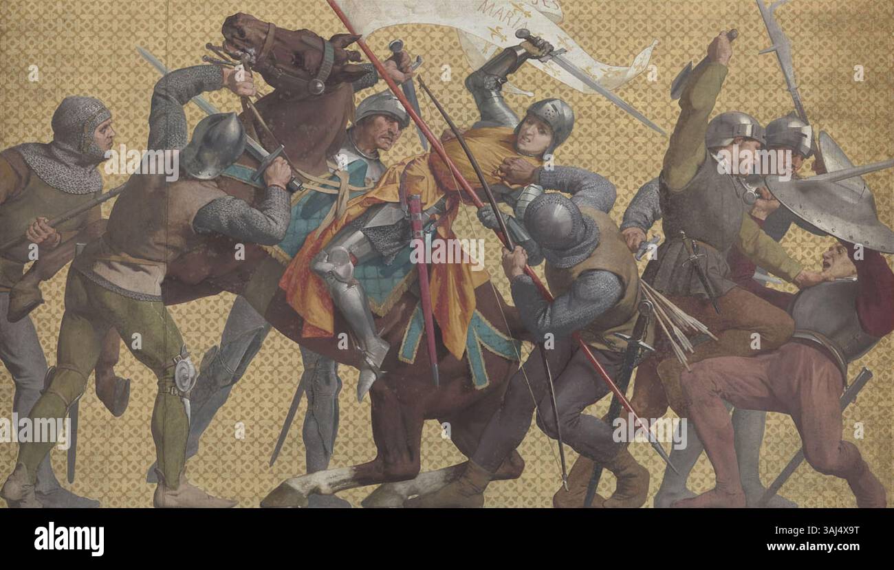 A section of the frieze depicting 'The Life of Joan of Arc' in the ...
