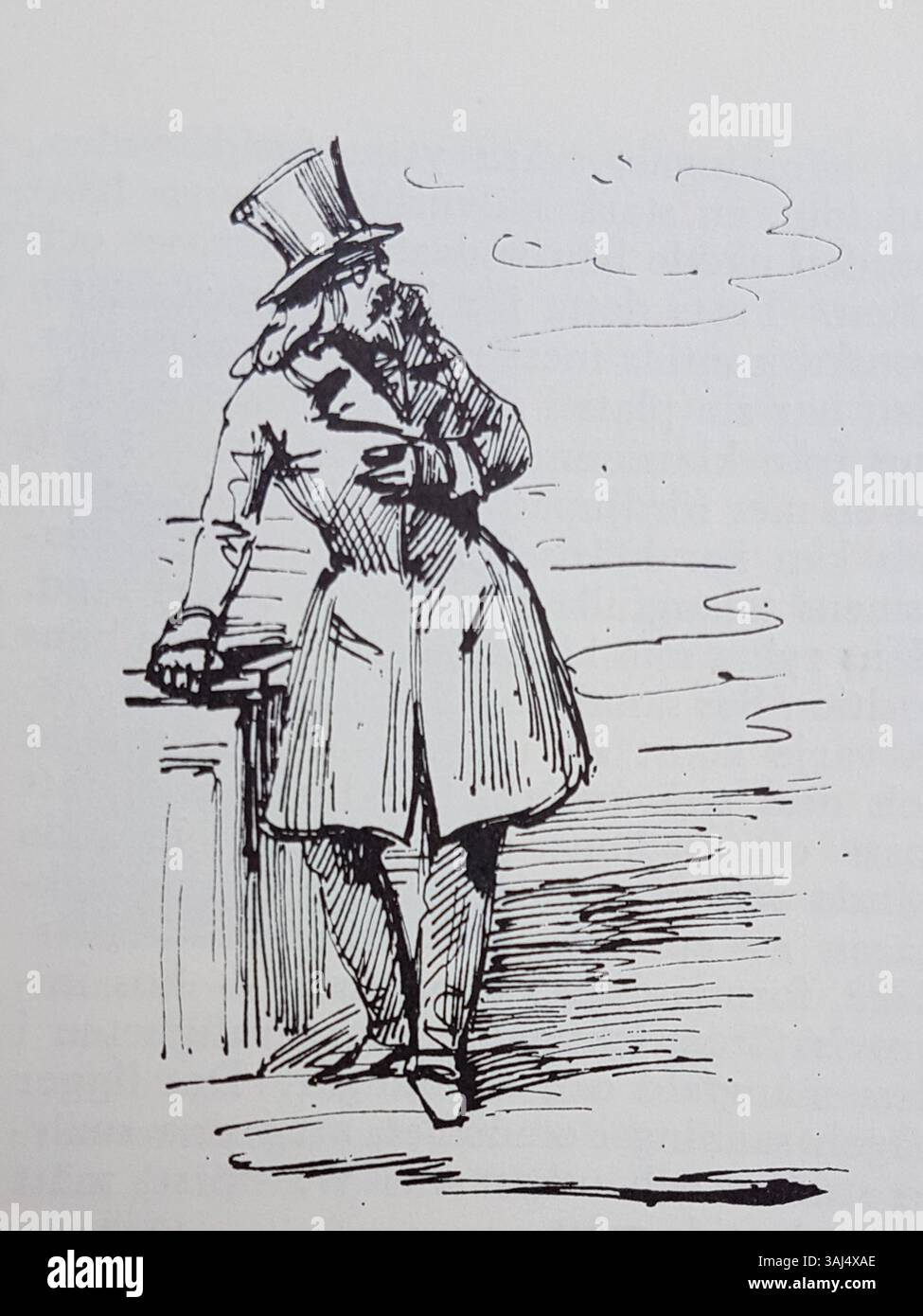 This self-portrait by Carl Wahlbom, drawn in ink, was photographed from ...