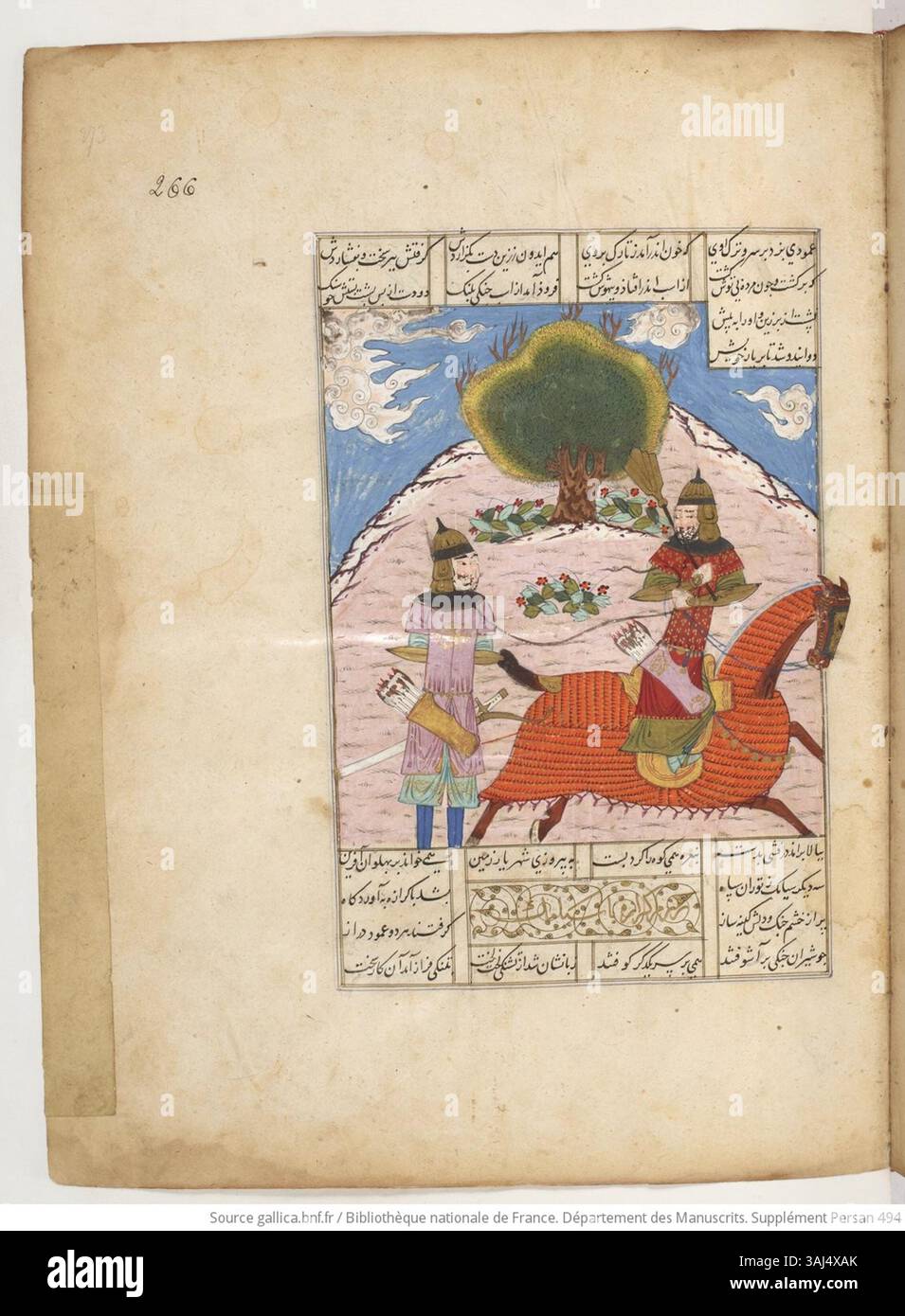 In this 1444 *Shahnama* manuscript illustration, the defeated Gury ...