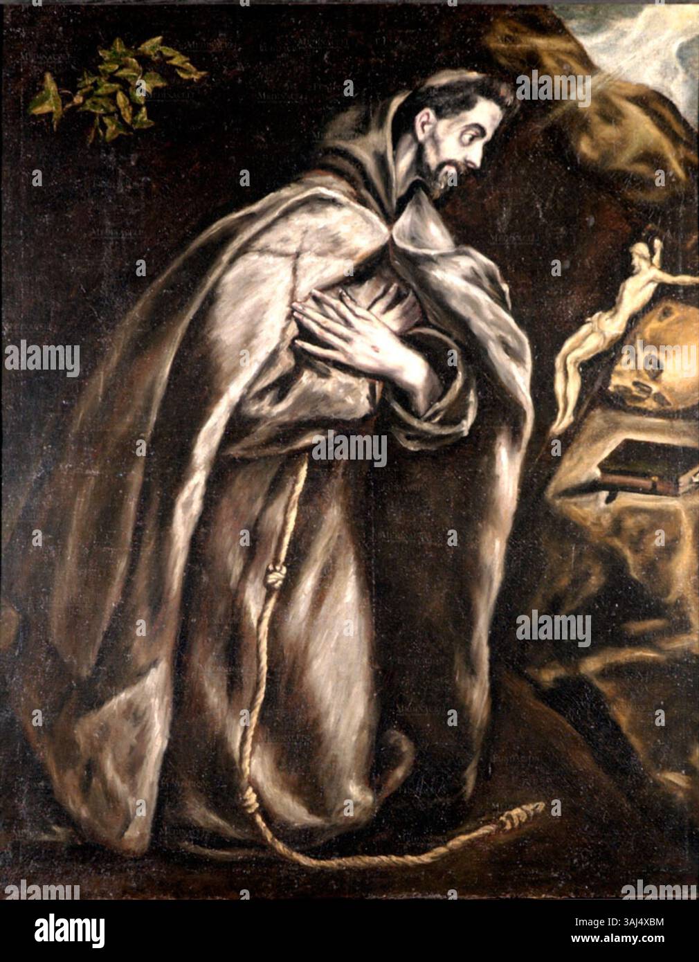 'St. Francis Kneeling Before a Crucifix' by El Greco, painted around ...