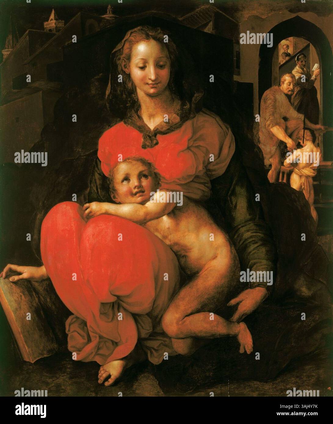 The Virgin and Child, attributed to Pontormo, painted between circa 1534 and circa 1540. This ...