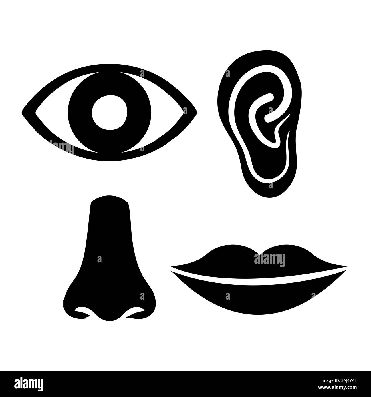 eye, ear, nose, mouth, lips icon vector Stock Vector Image & Art - Alamy