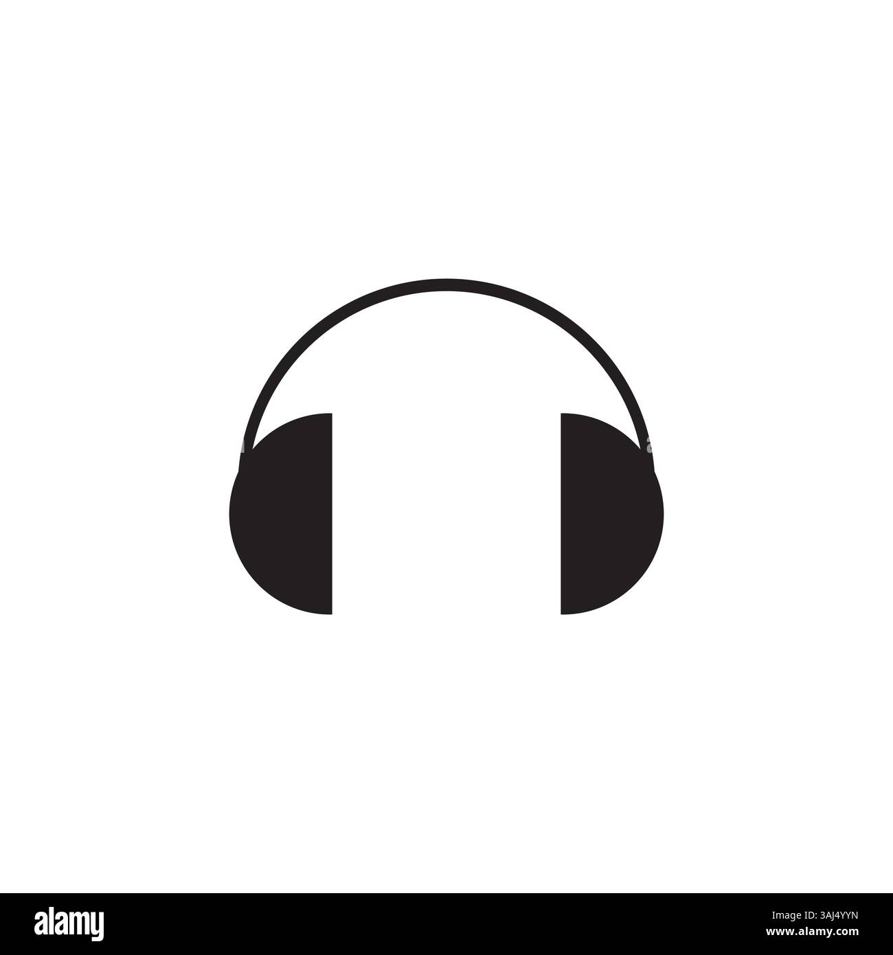 Headphone simple vector icon Black and White Stock Photos & Images - Alamy
