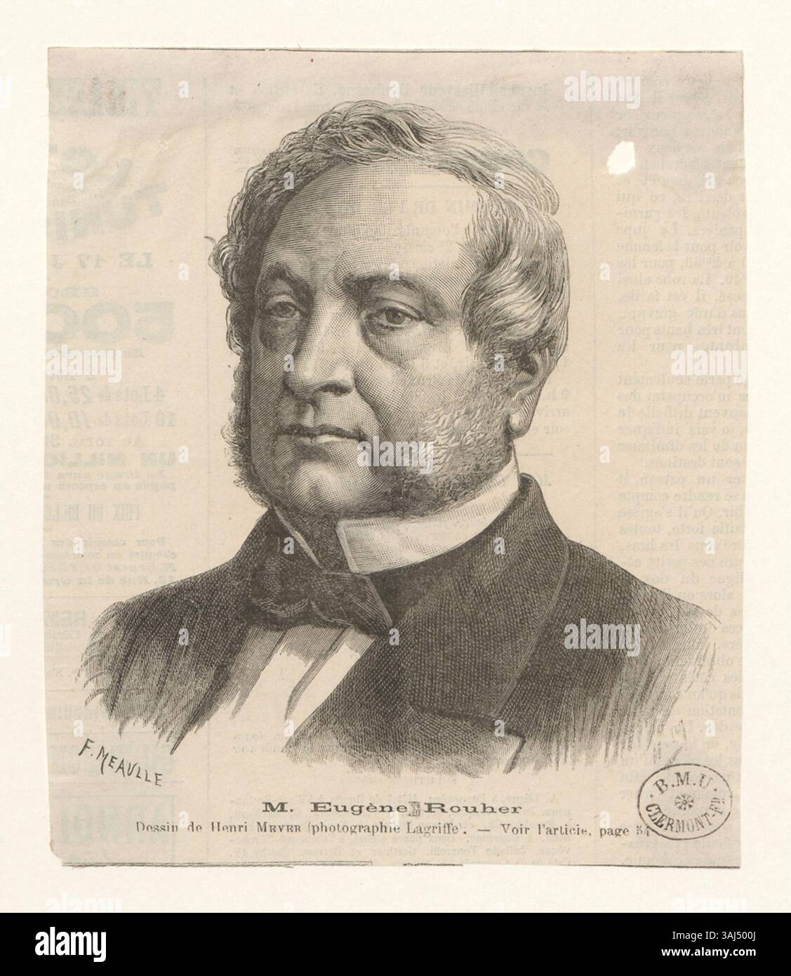 This wood engraving print from the Boyer collection depicts M. Eugène ...