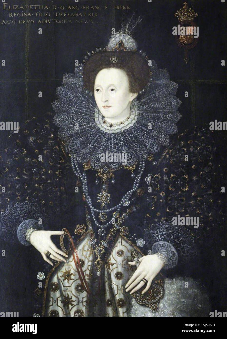 This portrait, painted between 1600 and 1629, shows Queen Elizabeth I ...