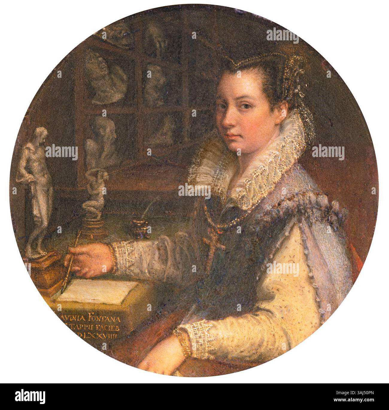 Self-portrait by Lavinia Fontana, created in 1579. This oil on copper ...