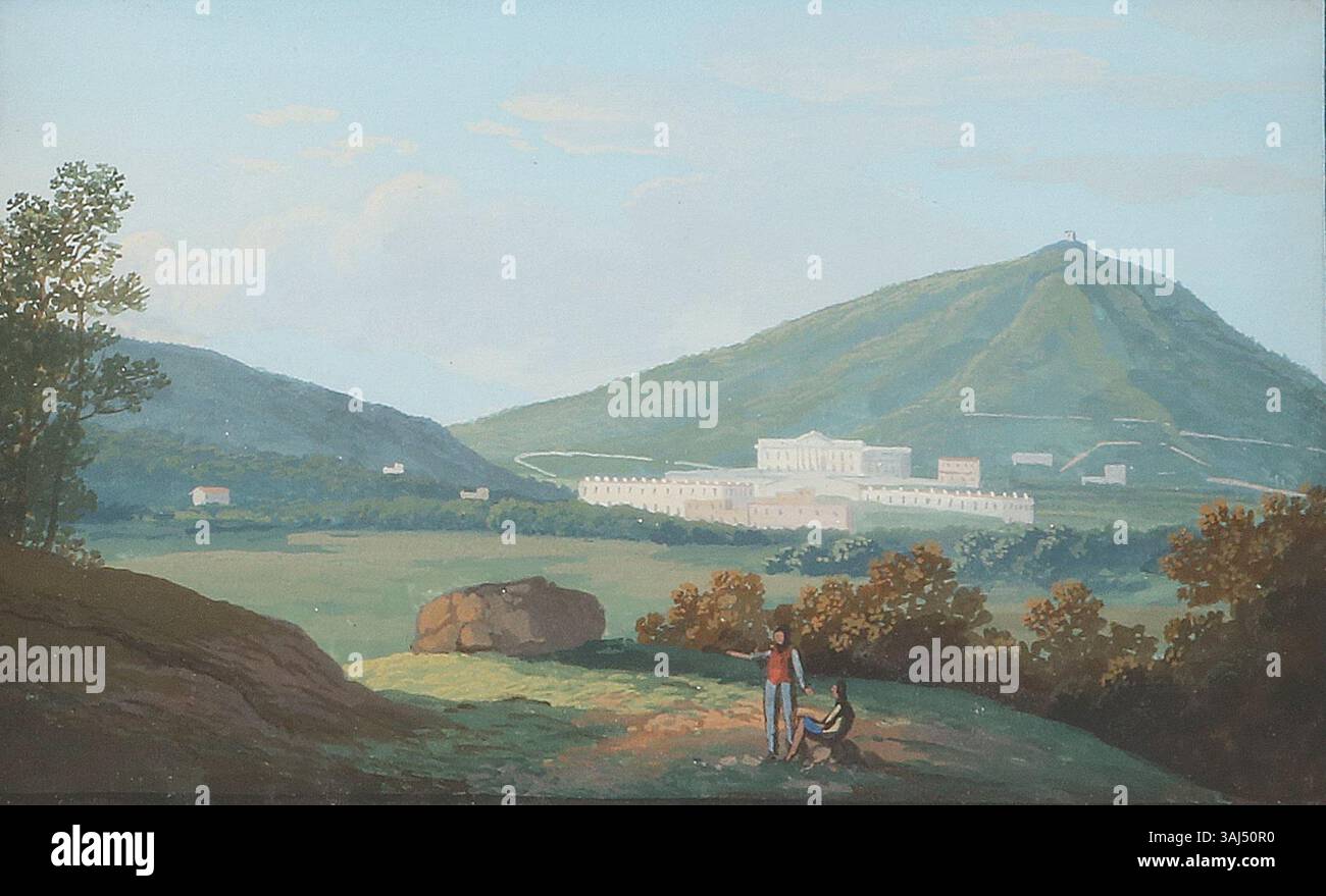 This gouache painting from around 1850 depicts a view of Weilburg, a ...