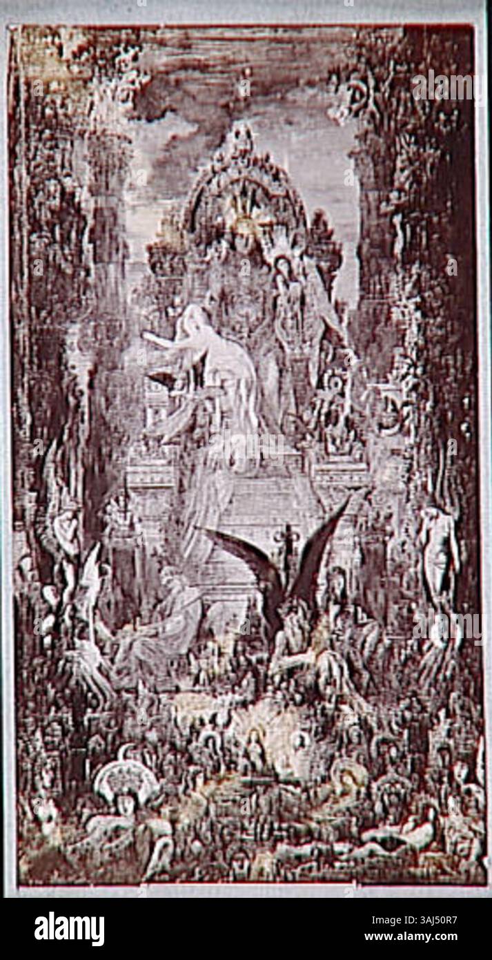 This photograph captures the execution stage of Moreau's painting ...