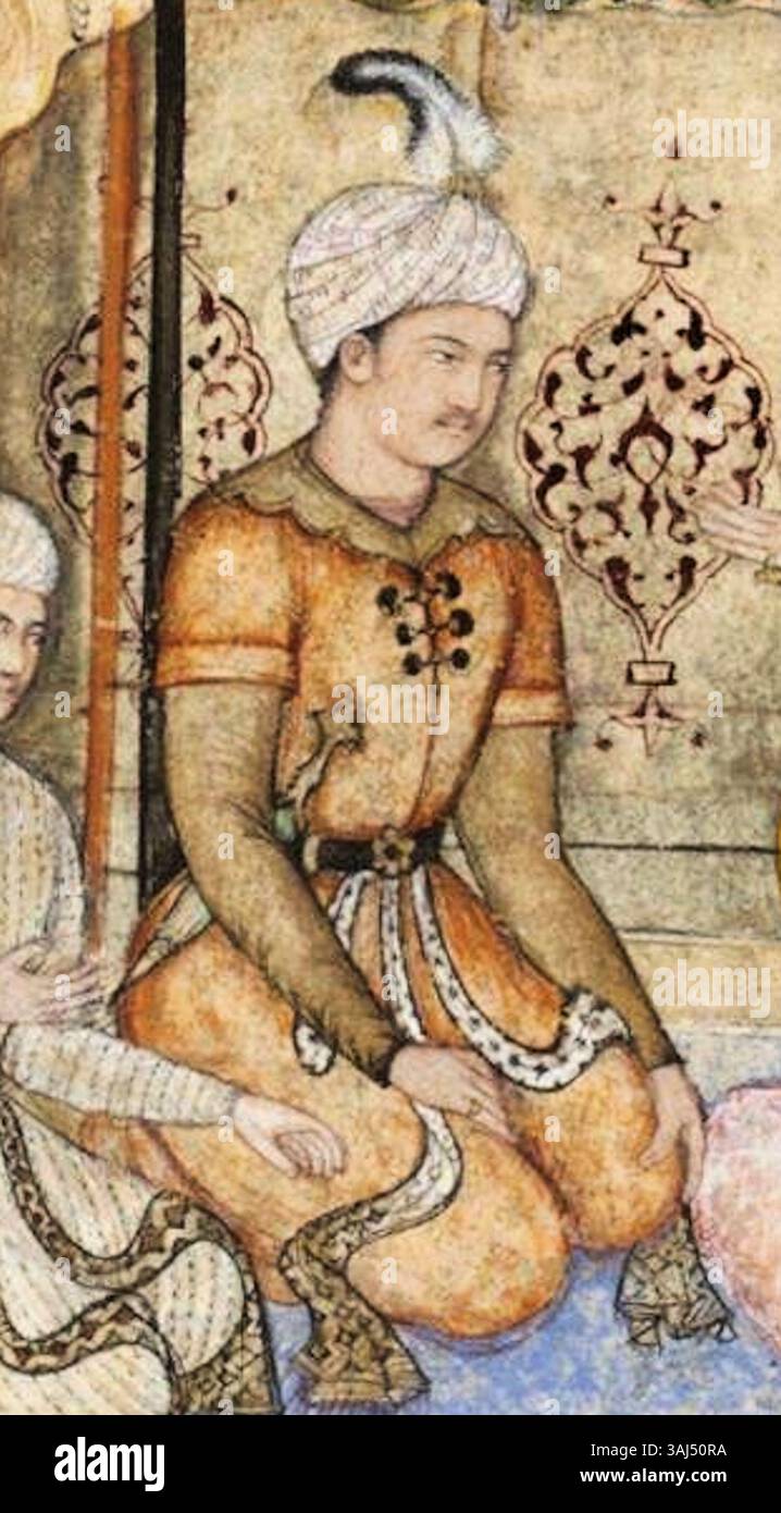 This 1590 painting from the Baburnama depicts Babur in 1511 in Kunduz ...