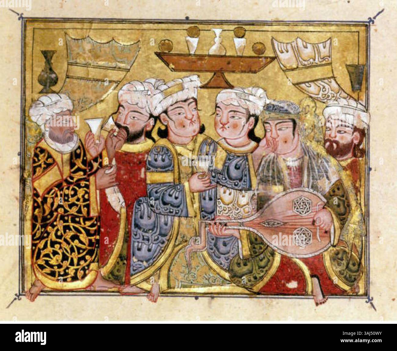 A 14th-century folio from the Maqamat al-Hariri manuscript, dated 1334 ...