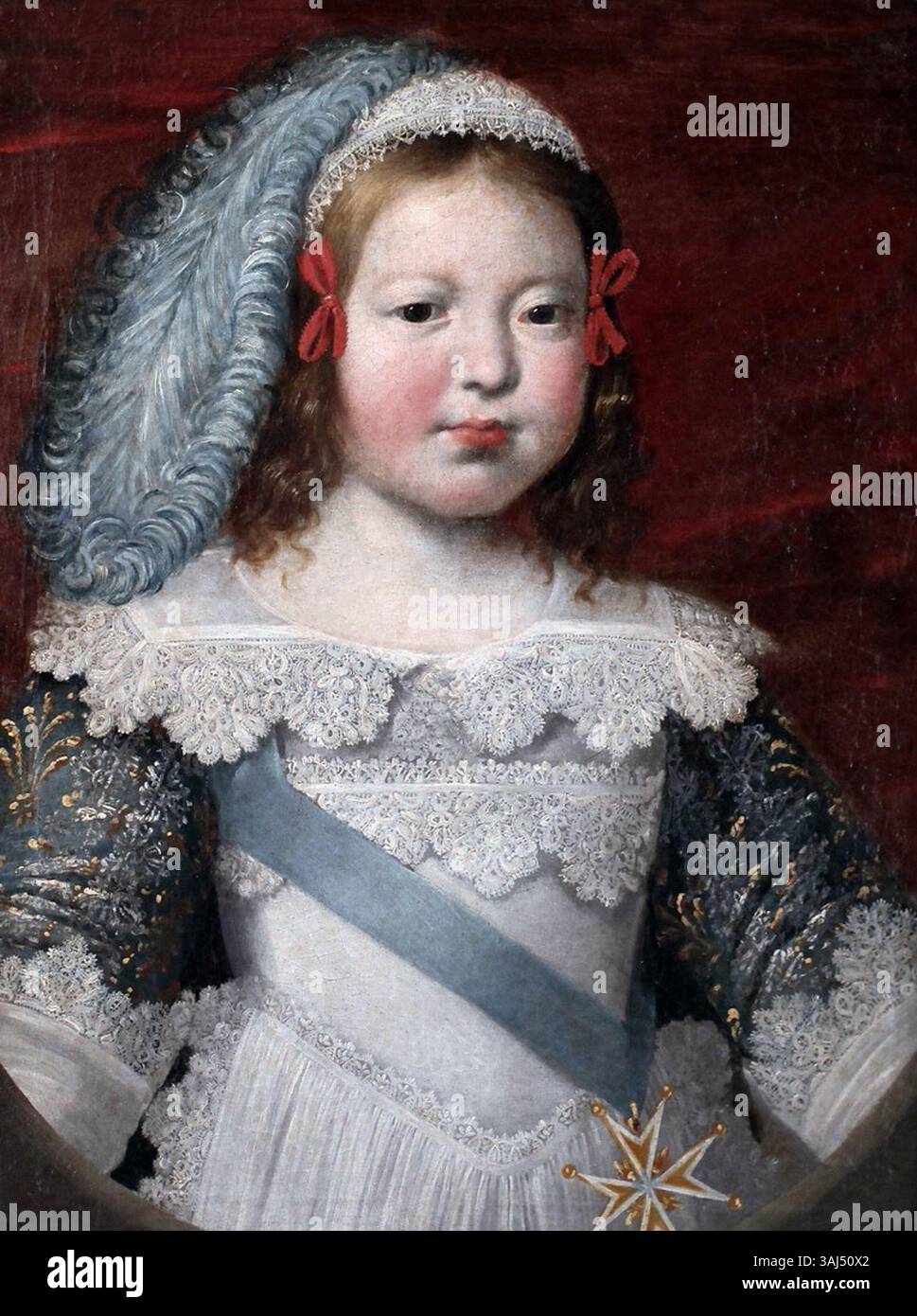 This 1642 portrait by Philippe de Champaigne depicts the future King Louis XIV of France as the ...
