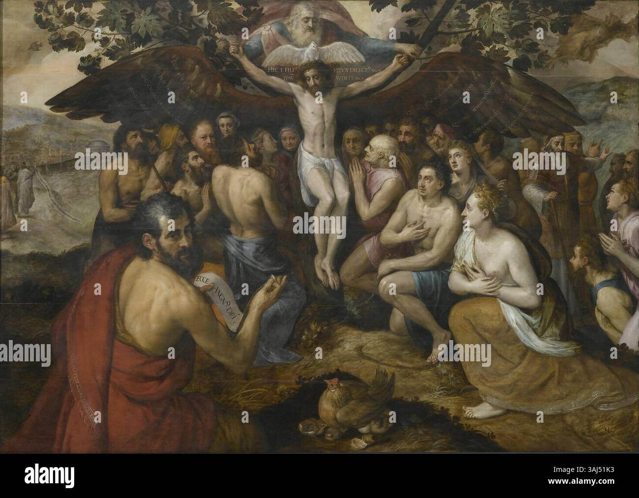 This cropped view of Frans Floris’ 'Trinity' (1562) highlights Jesus ...