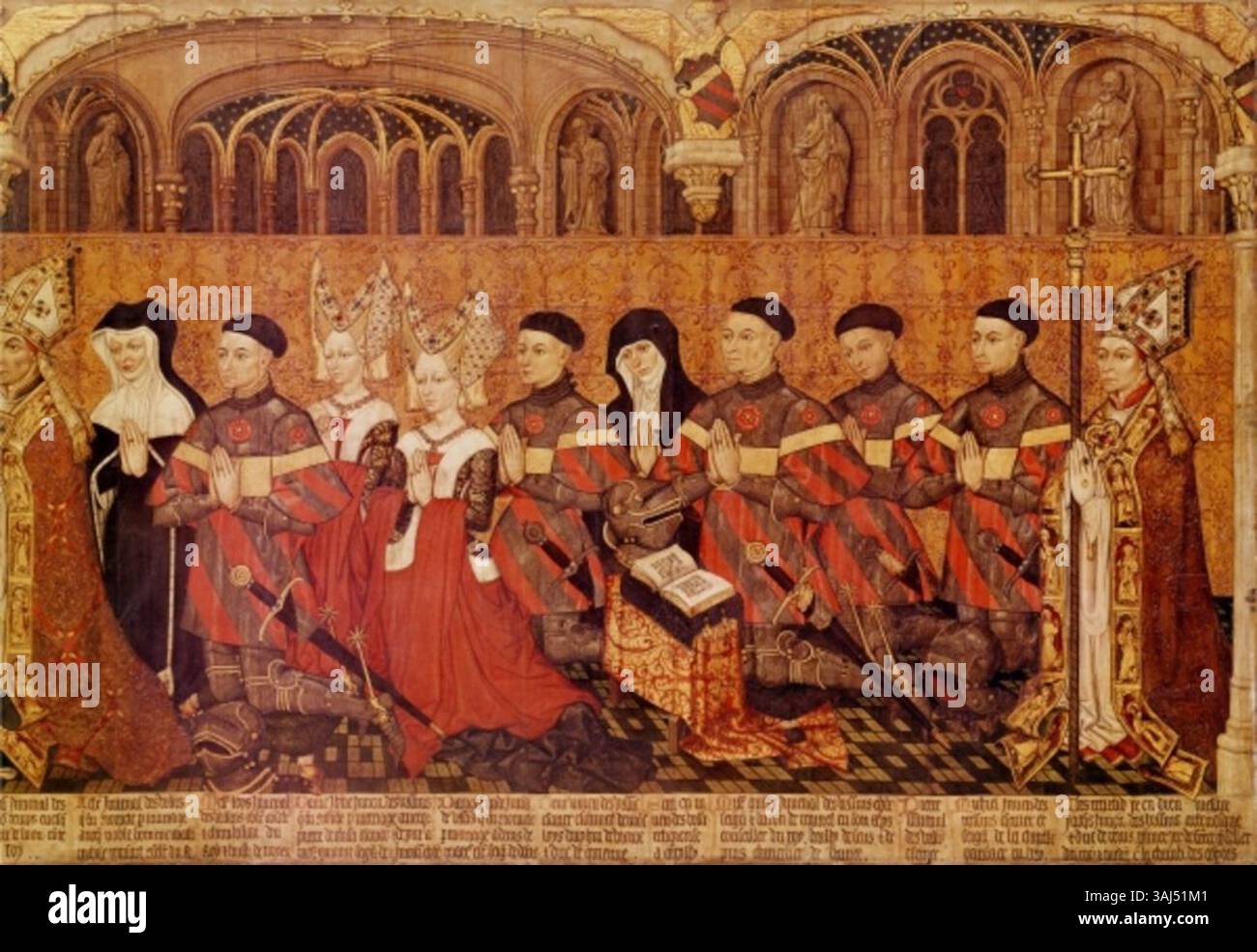 This painting, attributed to an unknown artist from around 1445-1449 ...