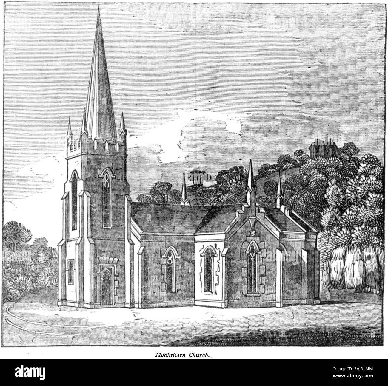 This image from The Dublin Penny Journal, Volume 2, titled 'Monkstown ...