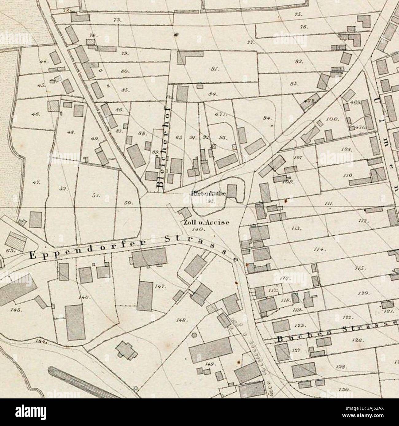 A historical view of Winterhude in 1867, showing the Winterhuder ...