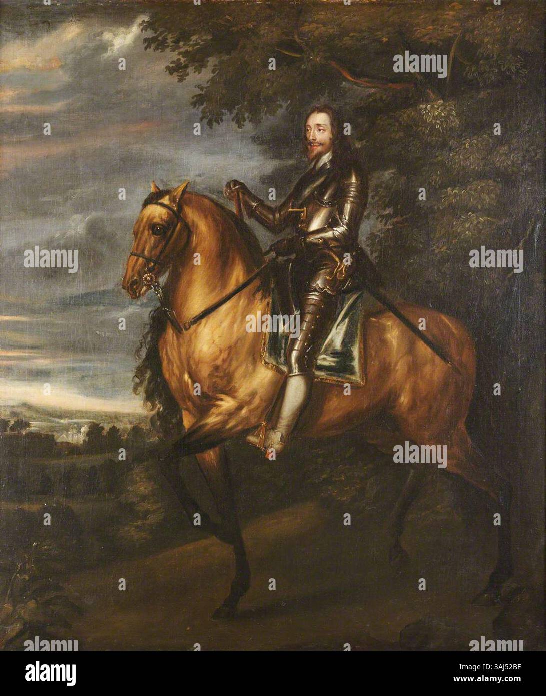 This portrait of King Charles I on horseback was painted between 1670 ...