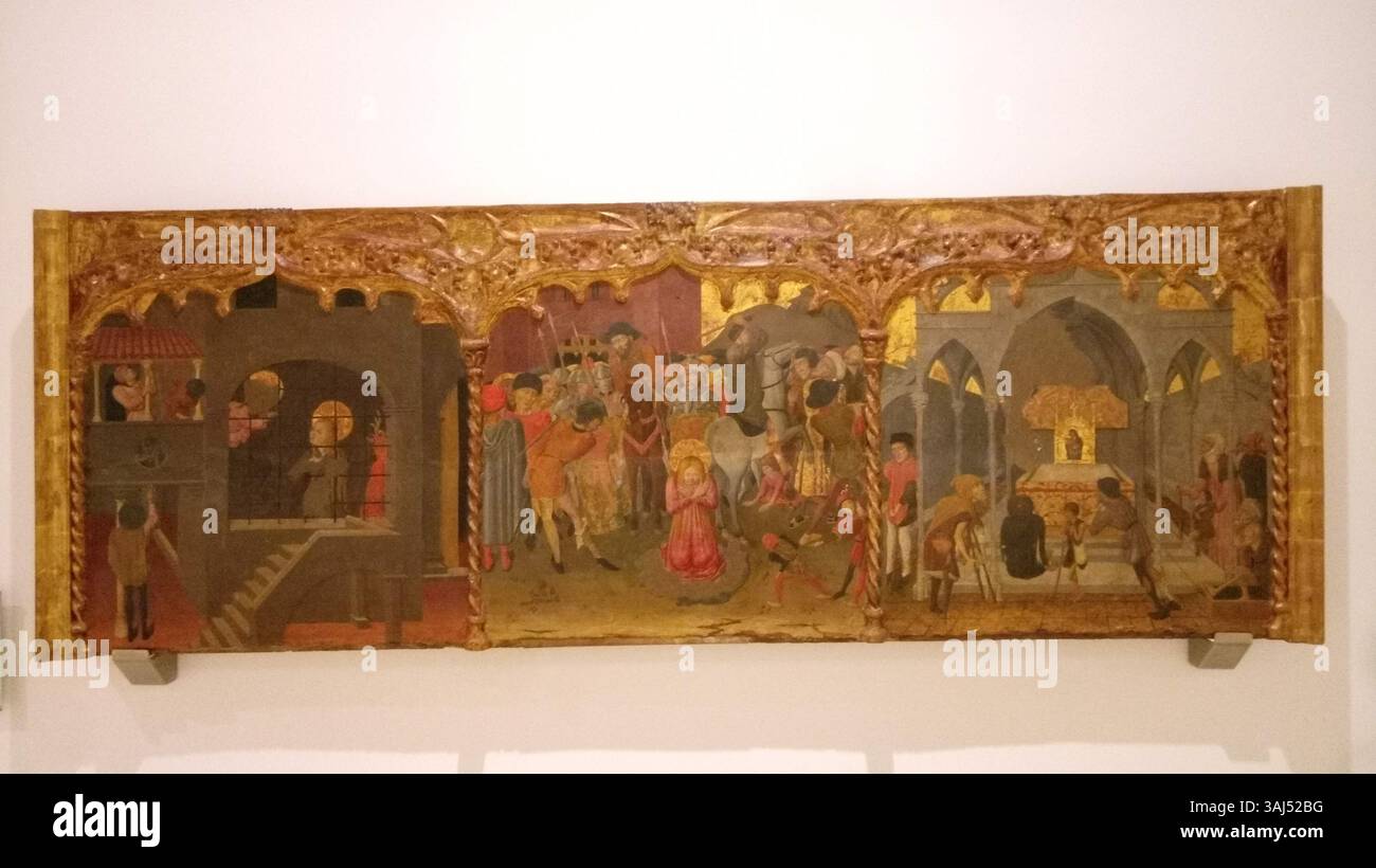 'Predella de Santa Margalida' (circa 1456) by Joan Rosat is a tempera ...