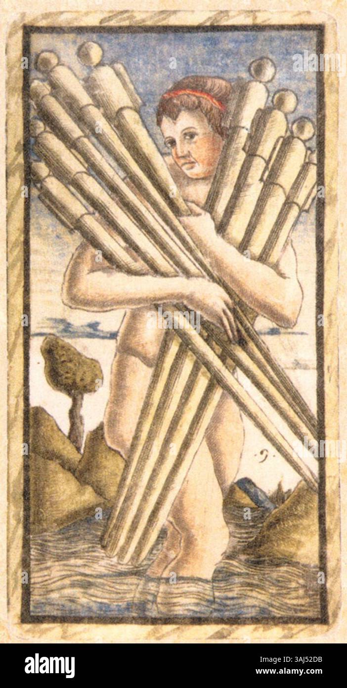 Card 58 from the 1491 Sola Busca tarot deck showcases intricate design ...