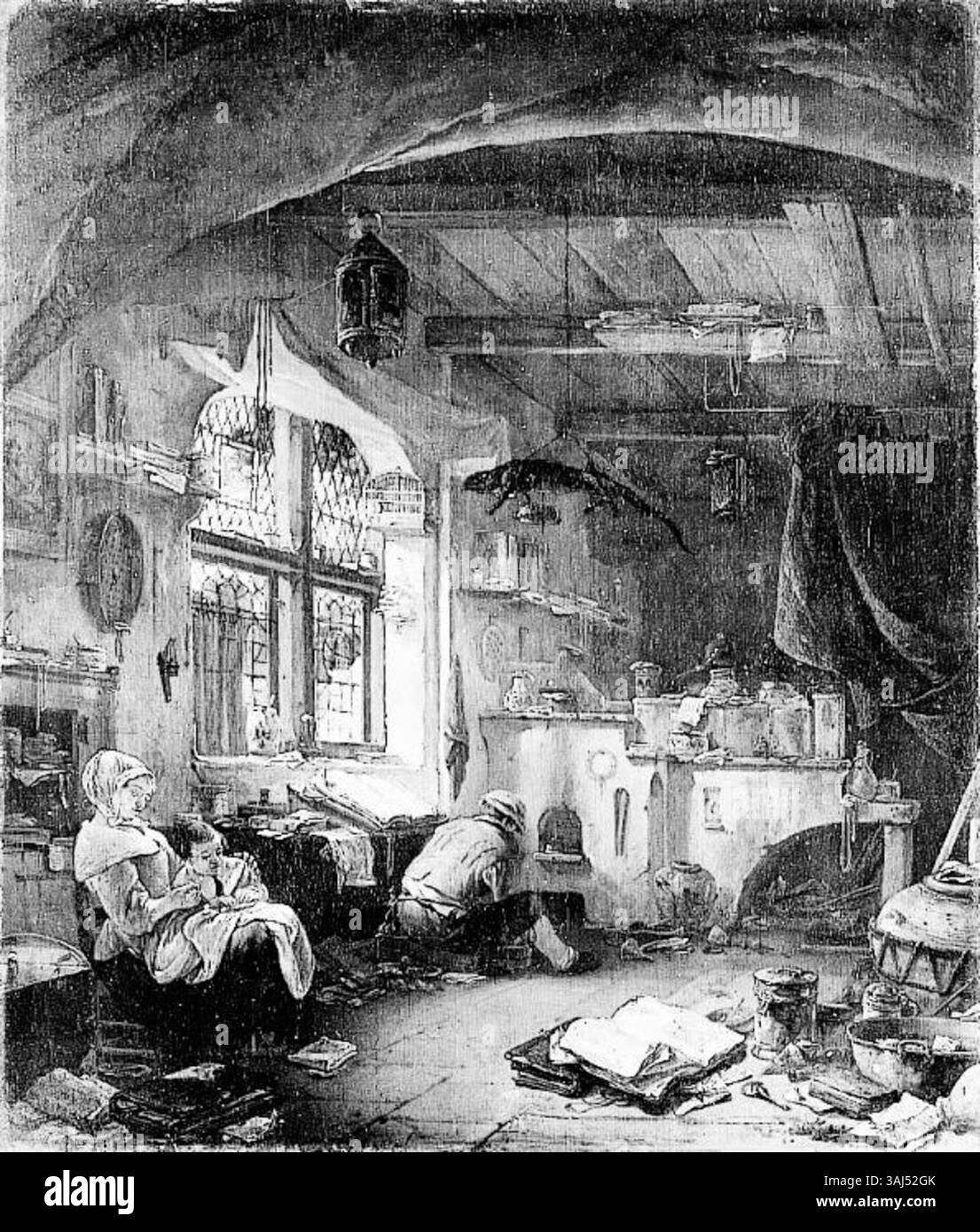 An alchemist's workshop by Thomas Wijck, painted between 1631 and 1677 ...