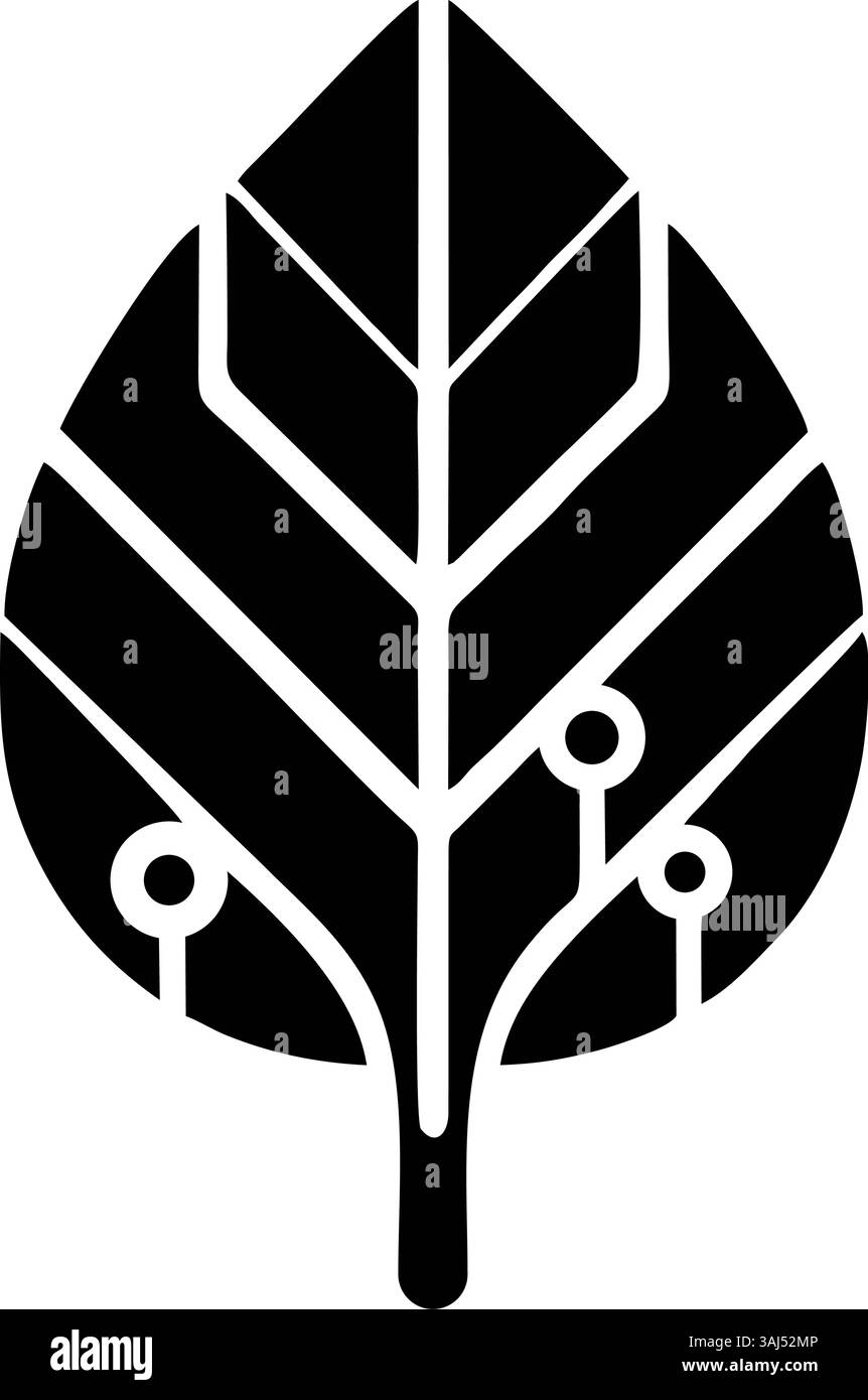 Organic leafy plant design Black and White Stock Photos & Images - Alamy