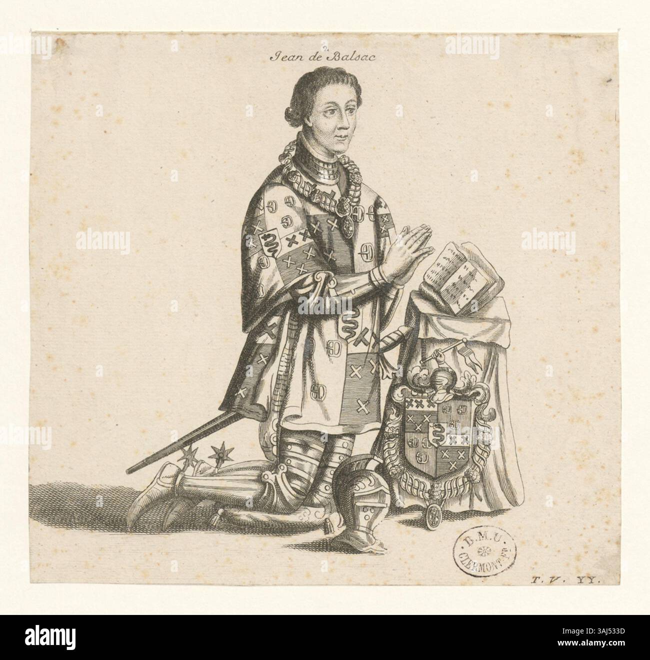 Intaglio print from the Boyer collection depicting Jean de Balsac ...