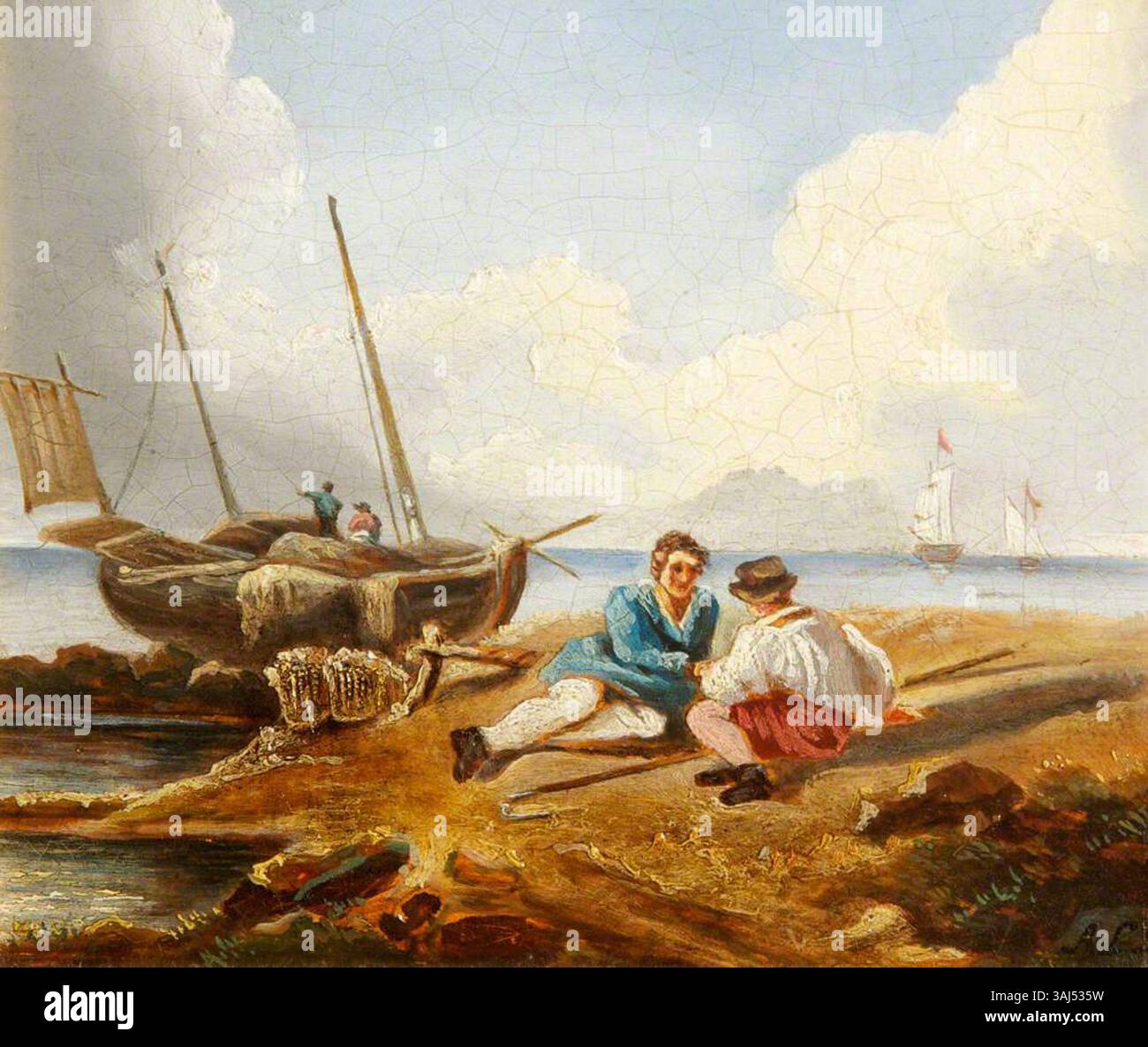 This coastal scene, painted by the British (English) School between ...