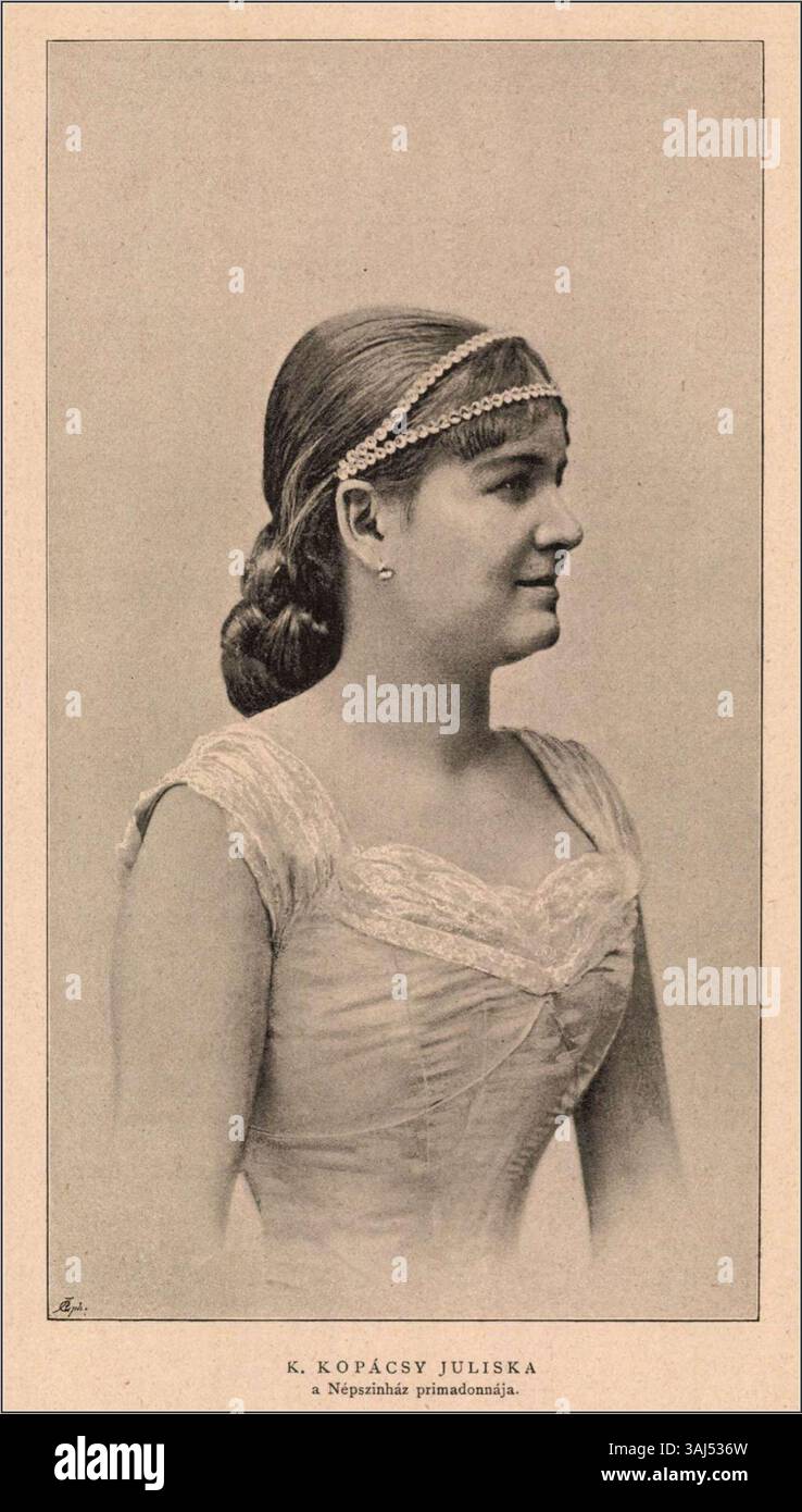 A portrait of Kopácsy Juliska, a renowned operetta soprano, painted in ...