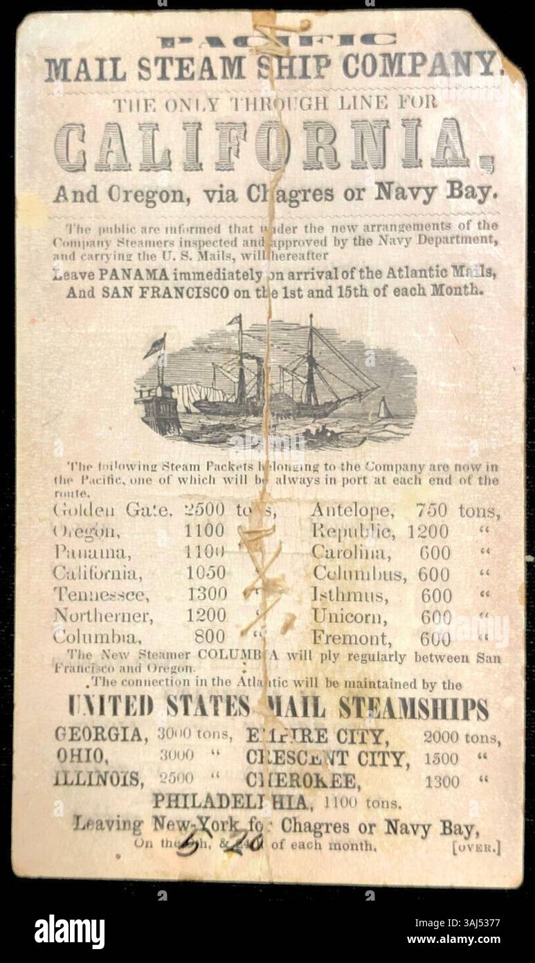 This 19th-century trade card for the Pacific Mail Steamship Company ...